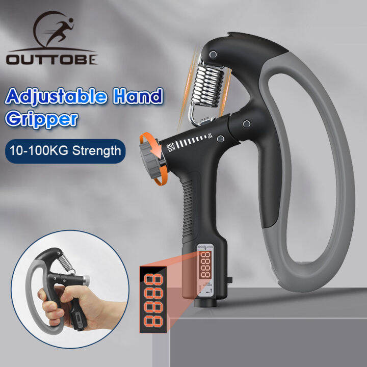 Outtobe Hand Gripper 10-100KG Adjustable Hand Exerciser Grip Strength ...