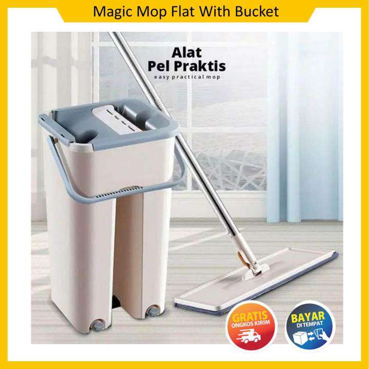 Alat Pel Set Pembersih Lantai Magic Mop Flat With Bucket Ultra Mop ...