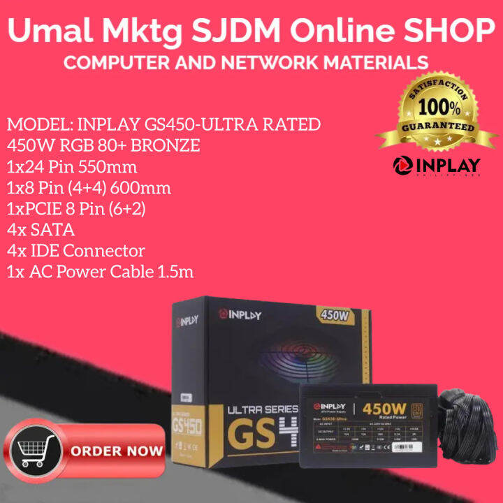 INPLAY GS450PRO 450WATTS, 80+ BRONZE TRUE-RATED POWER SUPPLY UNIT ...