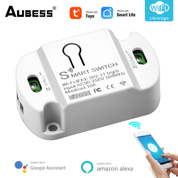 Aubess Tuya Smart Wifi 10A Switch Timer Switches Smart Home Automation ...