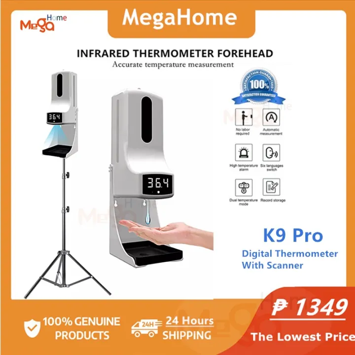 k9pro Thermal Scanner With 2M Stand And Automatic Alcohol Dispenser 2 in 1 Digital Temperature ...