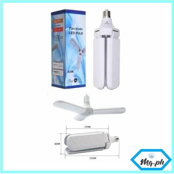 MQ 45W 6500K AC170-265V Foldable Fan Blade LED Light Bulb | Lazada PH