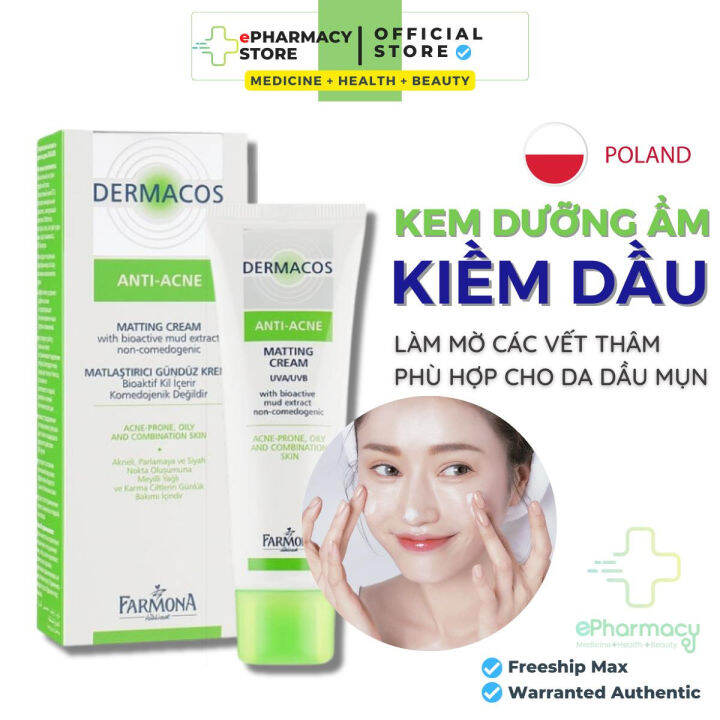 Kem Dưỡng Ẩm Dermacos Giảm Bóng Nhờn, Giảm Mụn Farmona Dermacos Anti ...