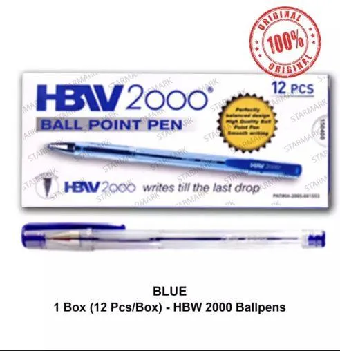 HBW ballpen 2000 12 pcs/box (available in black, blue and red) | Lazada PH