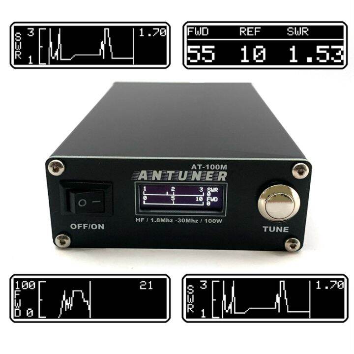 Universal 1.8MHz-30MHz ATU-100 ATU-100M 100W QRP Antenna Auto Tuner+SWR ...