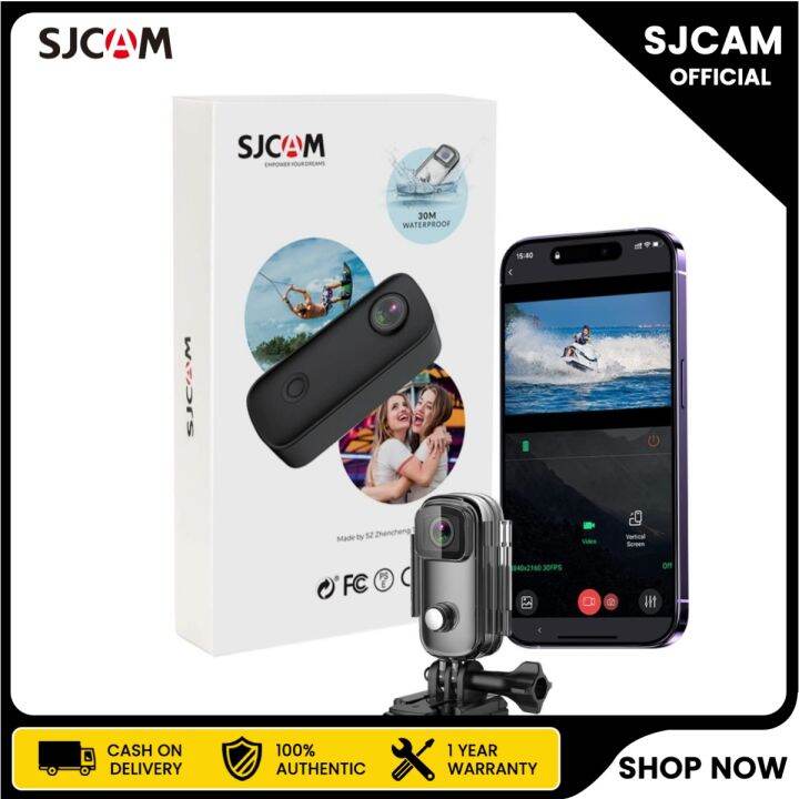 SJCAM C100+ Small Action Camera 4K 30FPS Body Wearable, WiFi Camera, APP Control, Underwater 30 ...