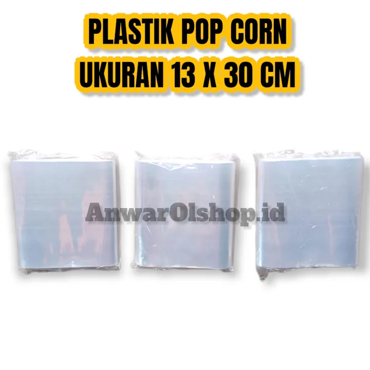 Bungkus Plastik Kertas Pop Corn Ukuran 13 x 30 cm Isi 100 Pcs// Plastik Kertas Pop Corn Ukuran ...