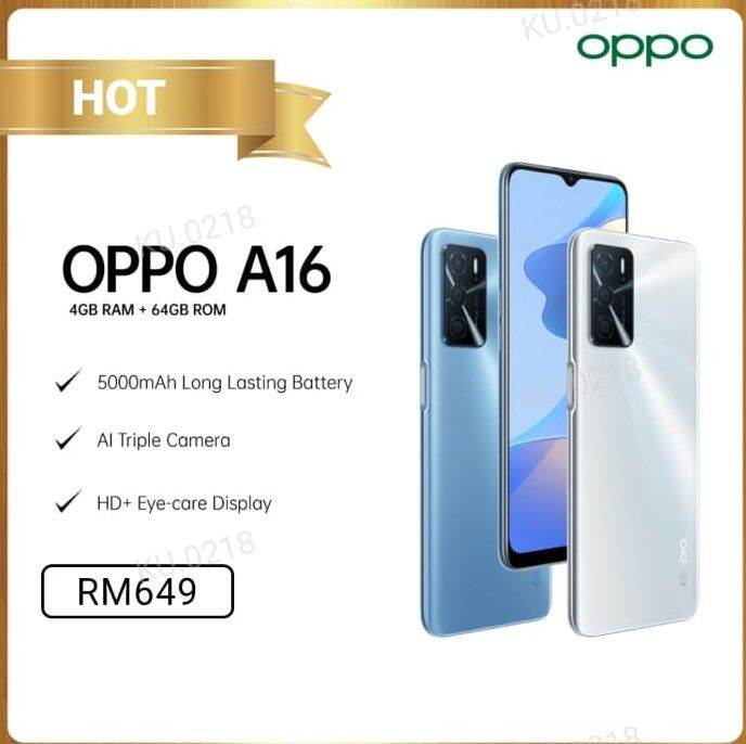 Oppo A16 Smartphone | 4GB RAM + 64GB ROM | Expandable Memory l AI ...