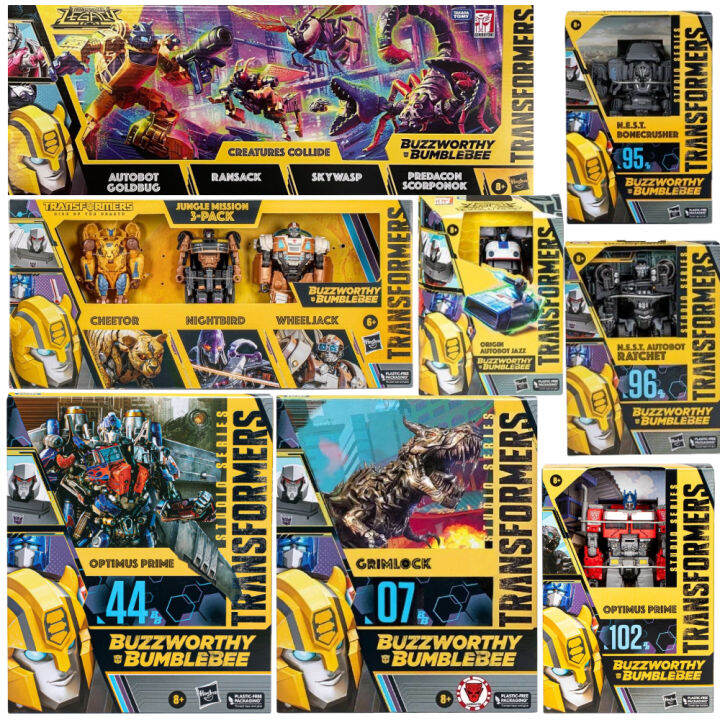 Transformers Buzzworthy Bumblebee Studio Series 102 Optimus Prime Ss07 Grimlock Jungle Mission ...