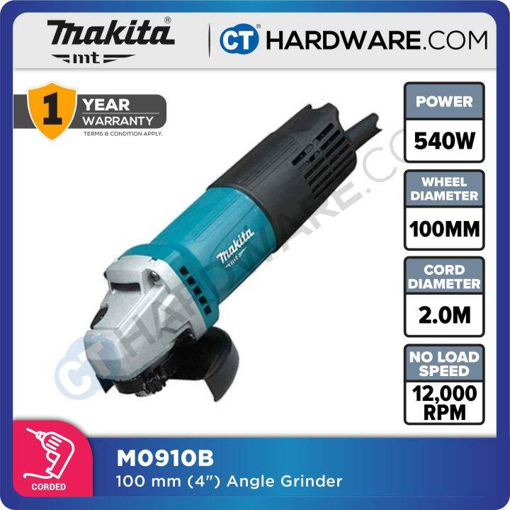 MAKITA MT M0910B ANGLE GRINDER 4" 540W 12000RPM ( TOGGLE SWITCH ) | Lazada