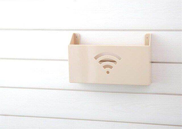 Wall-Mounted Router Storage Box Wifi Shelf Box Holder Wall Hanging Plug ...
