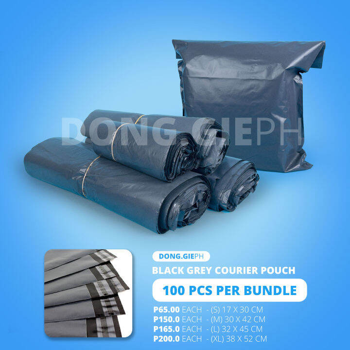 [100 PCS] Black Grey Plastic Courier Pouch | Lazada PH