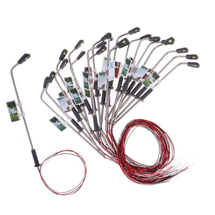 Gociy 20pcs Mini Model Railway Train Lamp Post LED Street Lights HO ...