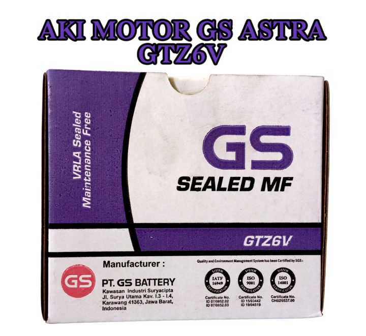 Aki Motor Merek Gs Astra GTZ6V Untuk Motor Honda Suzuki Yamaha | Lazada ...