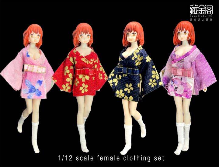 1/12 Scale Short Kimono & Socks Female Clothes Model Fit For 6'' FIGMA ...