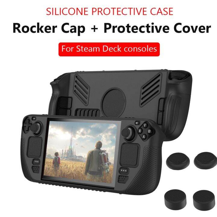 For Steam Deck Game Console Soft Anti Slip Silicone Cover Back Case ...