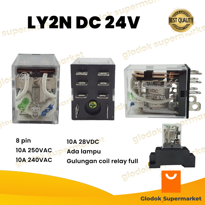 Relay LY2N DC 24V 8 pin Riley 24 Volt 8p 10a | Lazada Indonesia