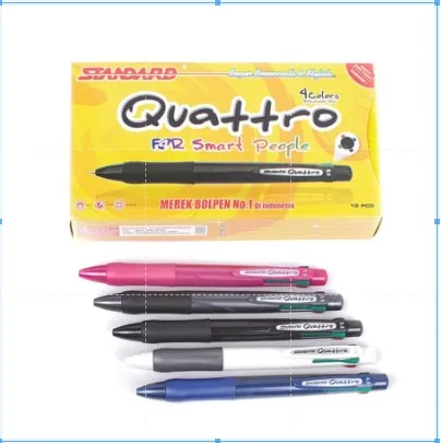 Ballpoint Standard Quattro 4 Warna / Ballpoint Standard Pulpen 4 in 1 ...