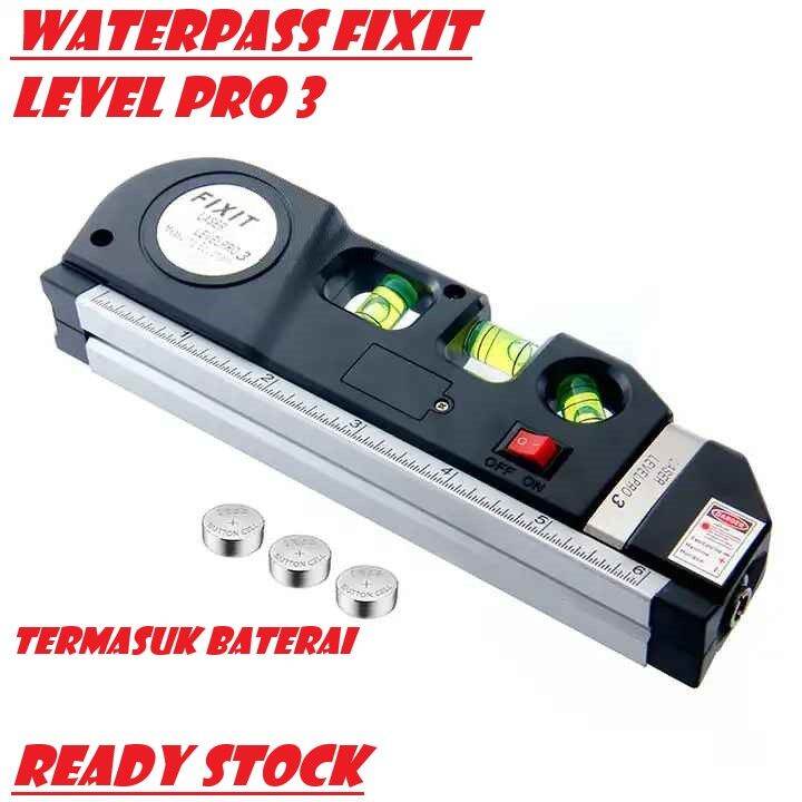 Waterpass Fixit Level Pro 3 Water Pass Meteran Laser up to 250 Cm | Lazada Indonesia