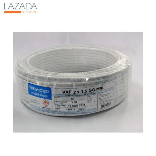 RACER สายไฟ VAF 2x1.5 SQ.MM 50M. สีขาว สินค้าของแท้^^คุณภาพดี^^ _/\__/\_ | Lazada.co.th