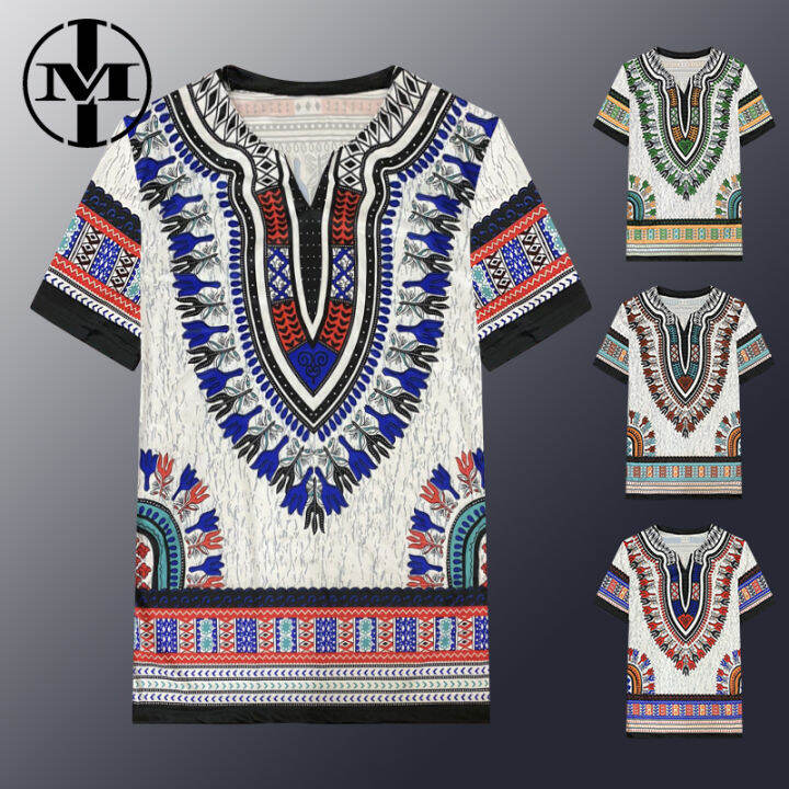 Kinwoo T301 Halumna Black and White Dashiki Shirt(Random Colors ...