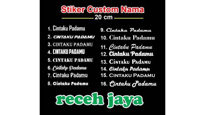 Sticker Cutting Nama Tulisan Bebas Custom Desain Logo Stiker Cutting ...