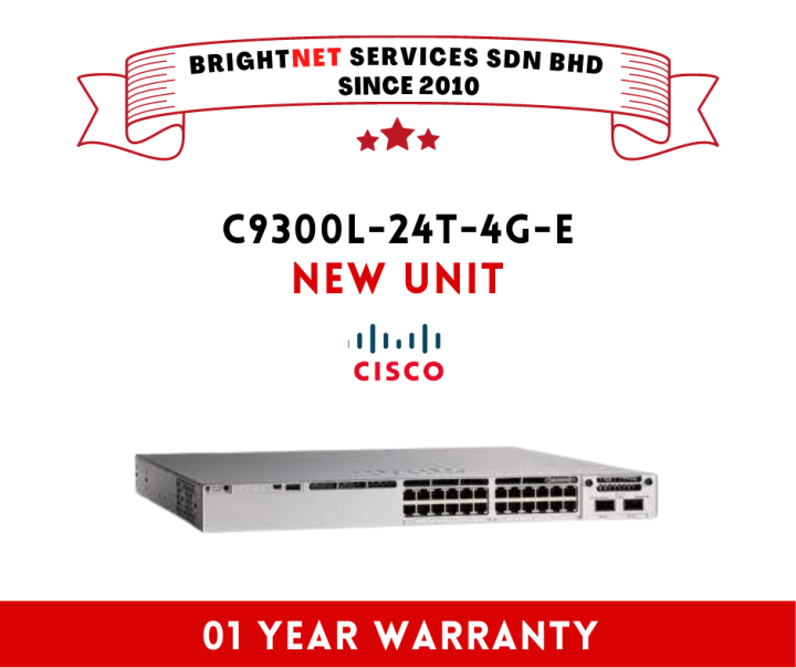 [NEW UNIT] Cisco C9300L-24T-4G-E - Catalyst 9300 24-port fixed uplinks ...