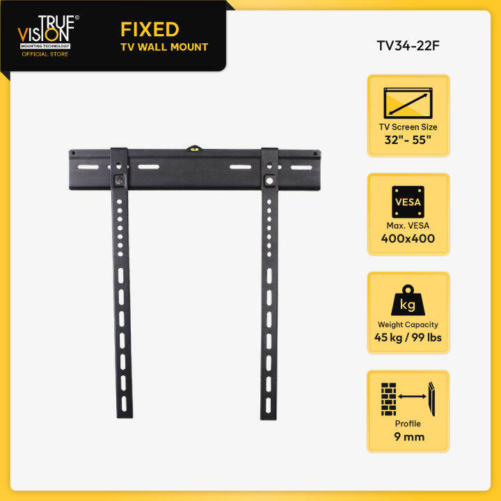 True Vision Slim Fixed TV Wall Bracket for 32"-55" LED/LCD | Lazada PH
