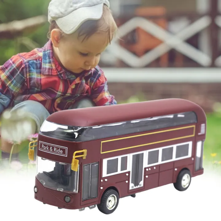 Anime Bus Model Simple Operation Kid Toys 1/48 Scale Classic Double ...