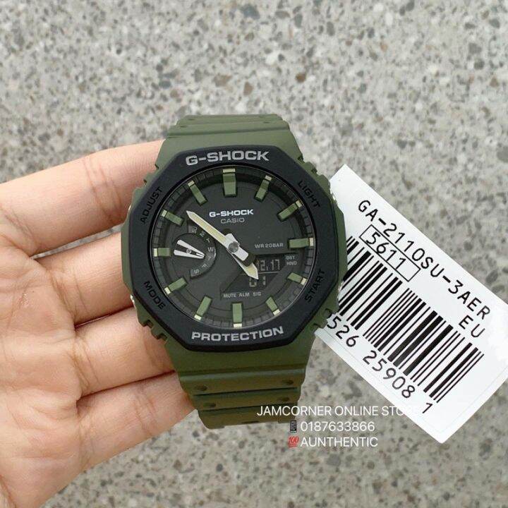 100% ORIGINAL READY STOCK G-SHOCK GA-2110SU-3A ARMY GREEN Carbon Core ...