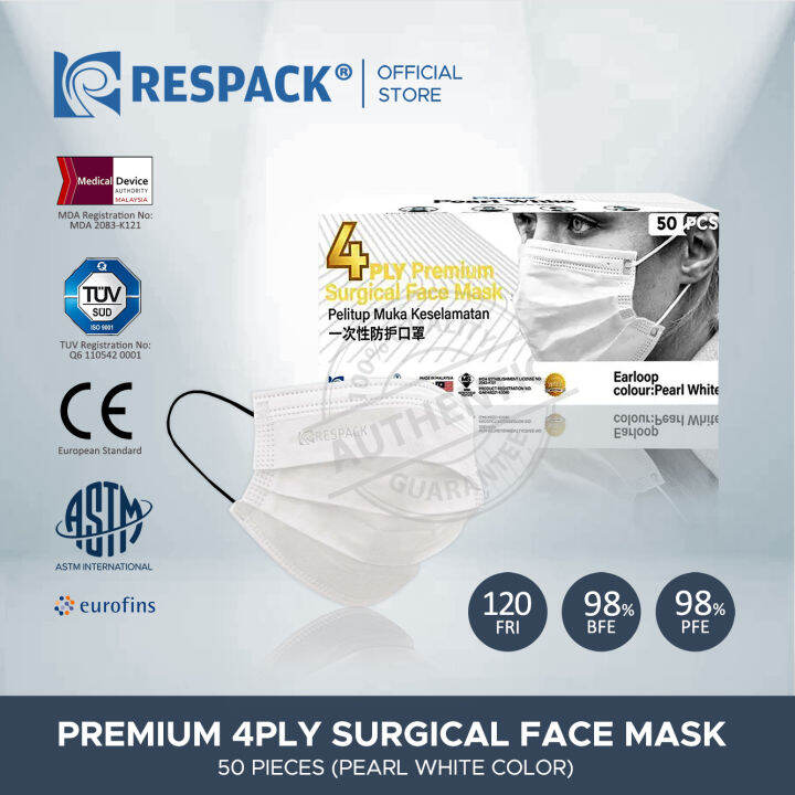 【ORIGINAL!!】RESPACK Premium Disposable 4 Ply Earloop Surgical Adult ...