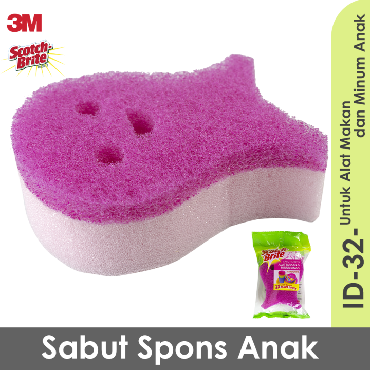 3M Scotch Brite Sabut Spons Cuci Piring untuk Anak ID 32 | Lazada Indonesia