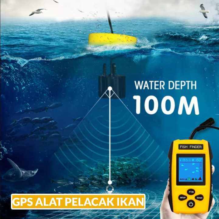 GPS Alat Pelacak Ikan Portable Fish Finder Sensor Sonar Range 100M with ...