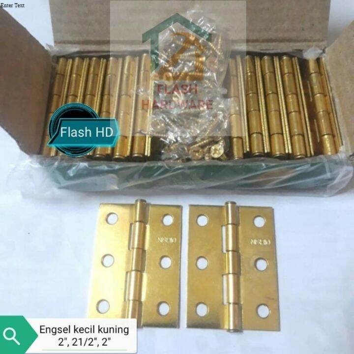 Engsel plat tipis Gp (kuning) gold plate 2 inch 2,5inch 3inch | Lazada ...
