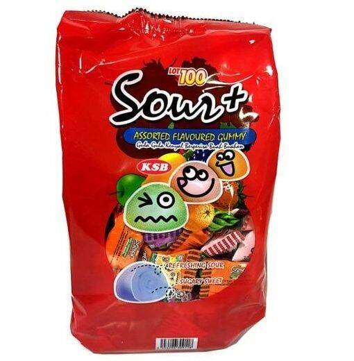 【600g】Lot 100 Sourt Assorted Flavoured Gummy | Lazada