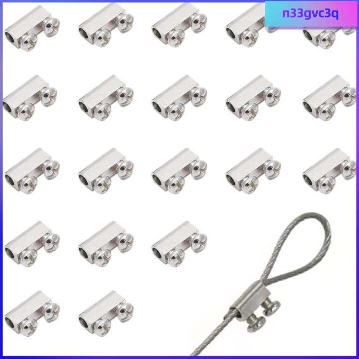 N33GVC3Q 30pcs Stainless Steel Cable Clamps Wire Rope Clamp Double Hole ...