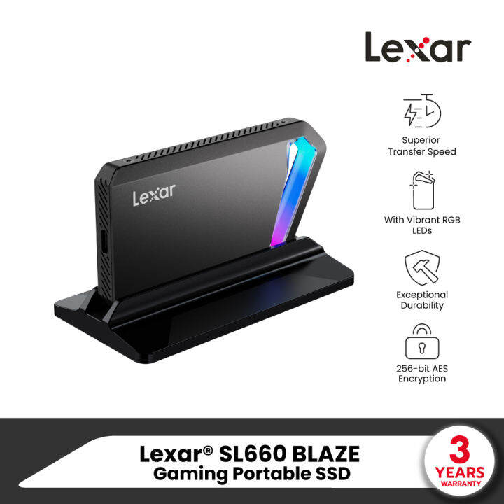 Lexar® SL660 BLAZE Gaming Portable SSD (เอสเอสดีแบบพกพา) ถ่ายโอนข้อมูล ...