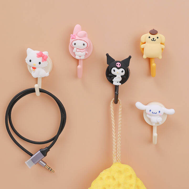 Sanrio Cartoon Decorative Mini Hook No Punch Wall Sticky Hook Kuromi ...