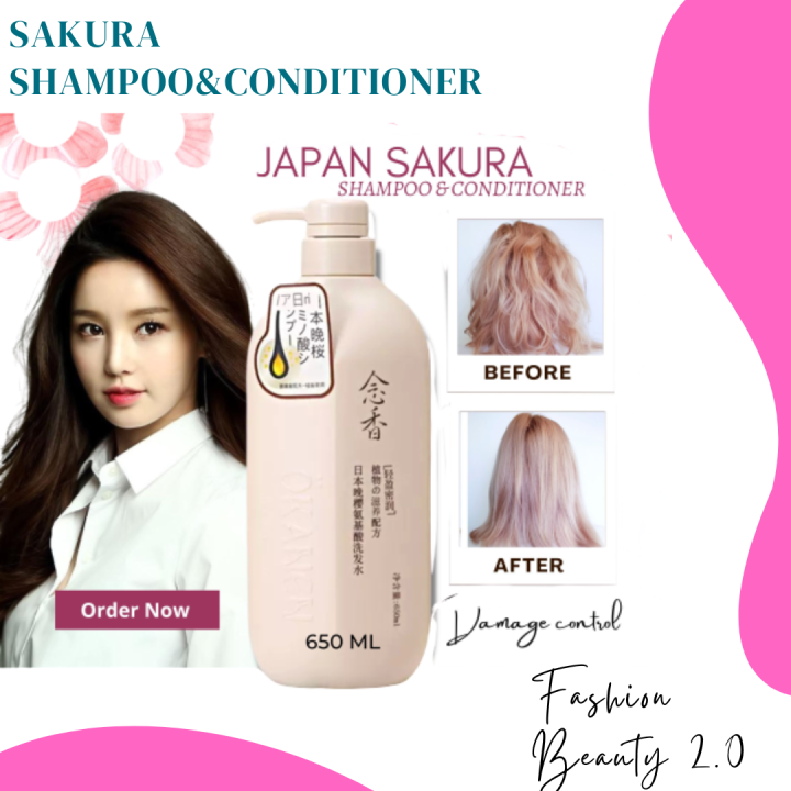 Japan Sakura Shampoo and Conditioner Organic Shampoo Thick and Smooth ...