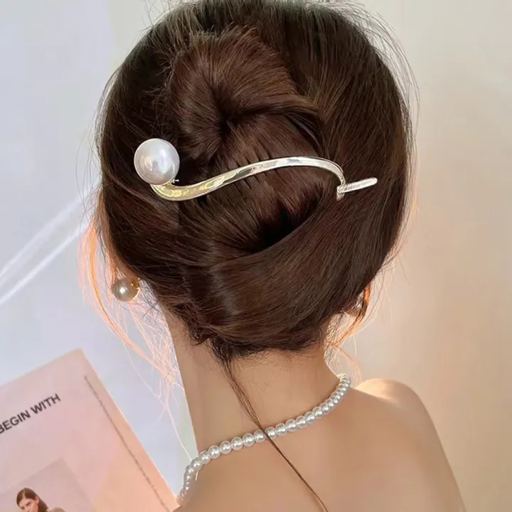 [YWYK] INS คลิปผมมุกสำหรับผู้หญิงสาวที่สง่างาม H Airpins ฤดูใบไม้ผลิคลิปกบหัวเข็มขัดเข้าใจคลิป ...