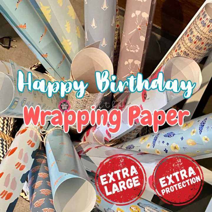 Happy Birthday Gift Wrapping 礼物纸 Extra Large Paper Kertas Balut Hadiah ...
