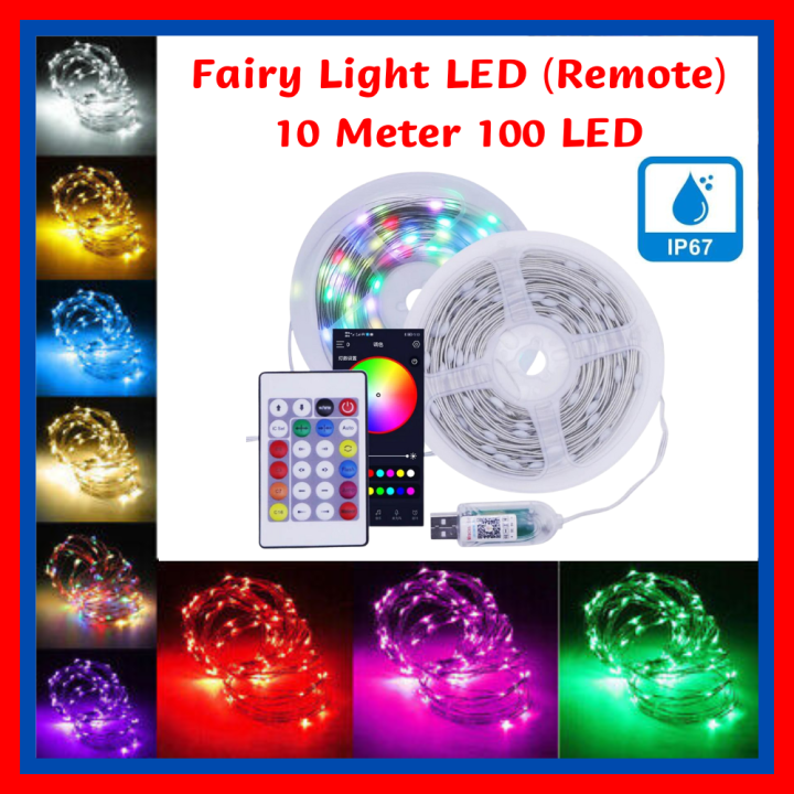 [Ready Stock] LED Strip App Control Fairy Light LED 100 LED Light Bulb 10 Meter Lengths with ...