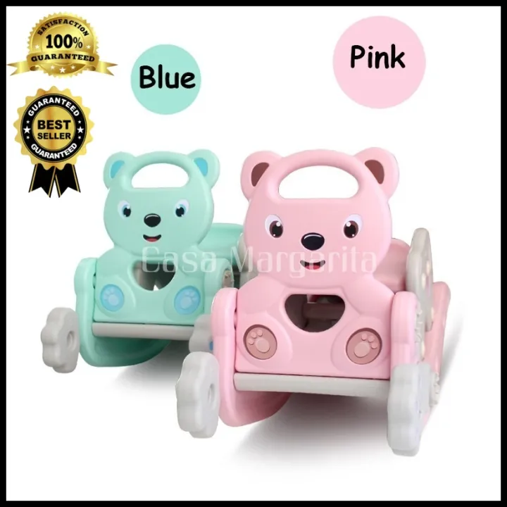 Bear 3 in 1 Rocking Horse Slide and Basketball Ring Playset for Kids ...