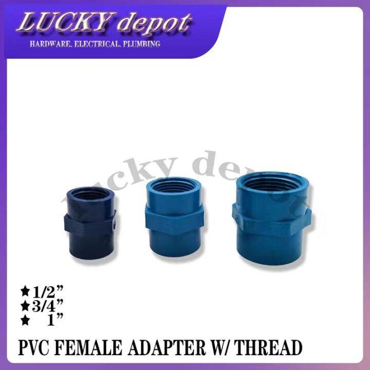 PVC FEMALE ADAPTER WITH THREAD PIPE FITTINGS (BLUE) 1/2" , 3/4" , 1 ...