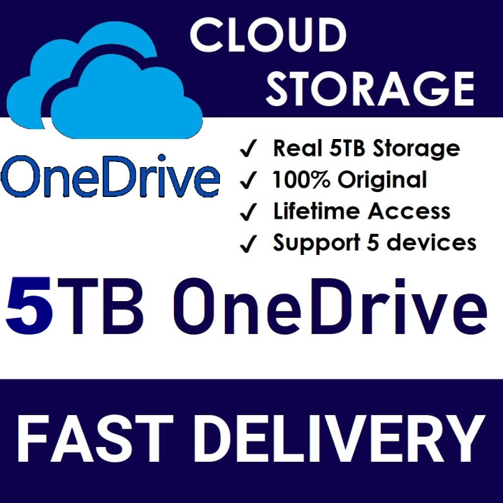 ONEDRIVE 5TB CLOUD STORAGE PERSOMAL ACCOUNT LIFETIME USE (NOT SHARE ACC) LIFETIME LICENSE 100 ...
