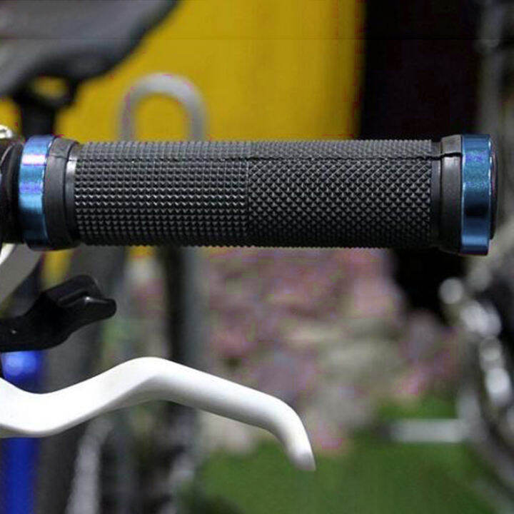Premium Bike Handle Grips Double Lock on Bicycle Rubber Handle Bar Fit ...