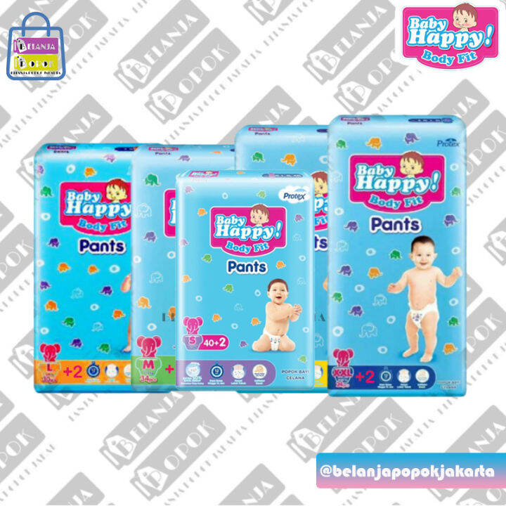 Baby Happy S40 M34 M32 L30 L28 XL26 XXL18 Pants Popok Celana Diapers ...