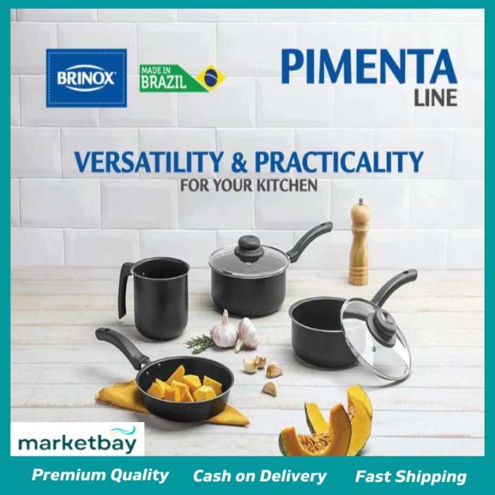 Marketbay Brinox Pimenta Line- Aluminum 4 PC Cookware Set in Black gift ...