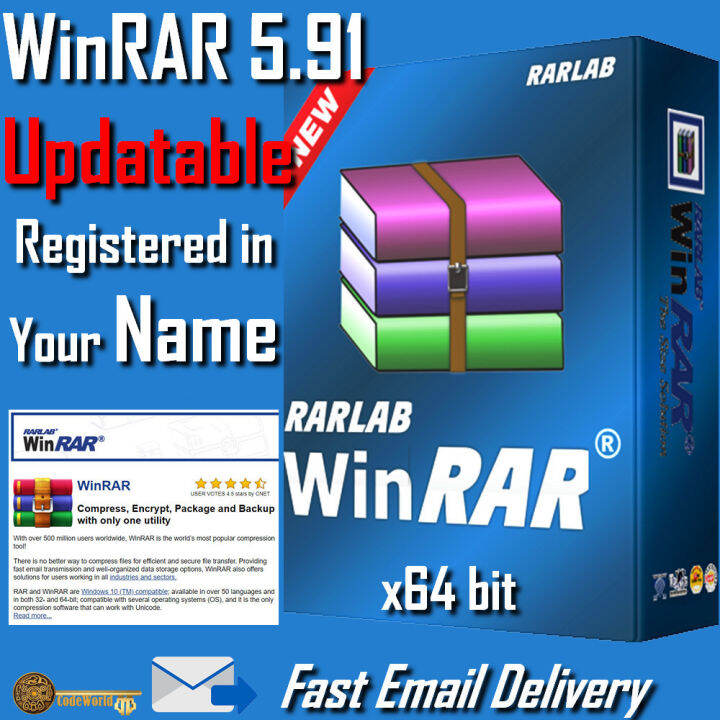WinRAR 5.91 Lifetime License Latest Version 64 bit Updatable Registered ...