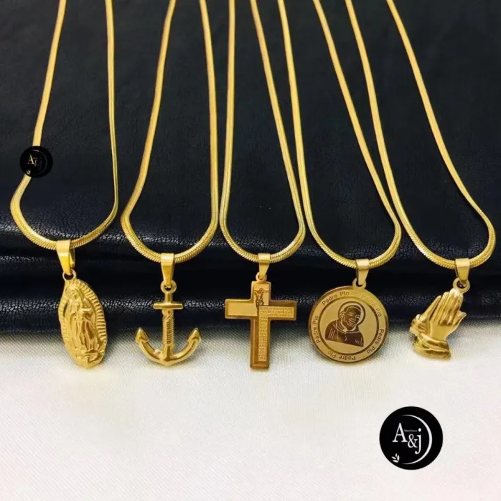 AJ Golden Stainless Steel Cross necklace Jewelry♕ | Lazada PH